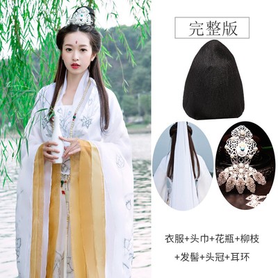 古装表演仙女白色衣服雪纺绣花