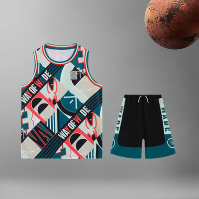 正品李宁童装新款 男大童篮球无袖宽松 运动比赛套装 YATS005