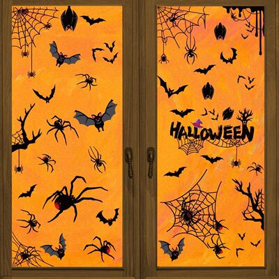 Halloween Decors Window Stickers Spider Web Glass Wall Stick