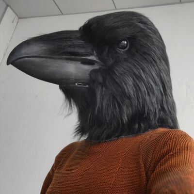 Funny Bird Mask Black Latex Cosplay Crow Masks Horror Beak A