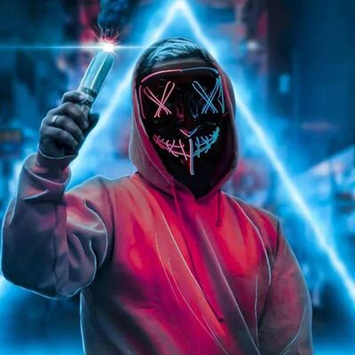 Wireless Halloween Neon LED Purge Mask Masque Masquerade Par