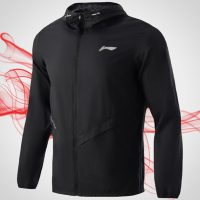 李宁夏季新款跑步系列男子反光防泼水运动风衣防晒服AFDR123