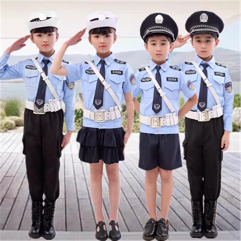 儿童警察玩具套装cos小交警制服男女童公安警官角色扮演表演出服