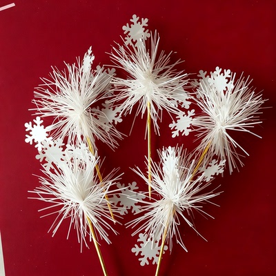 圣诞节白色雪花雨丝插件