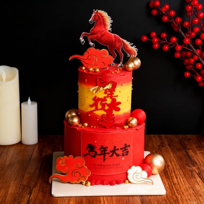 马年行大运亚克力红色骏马插牌
