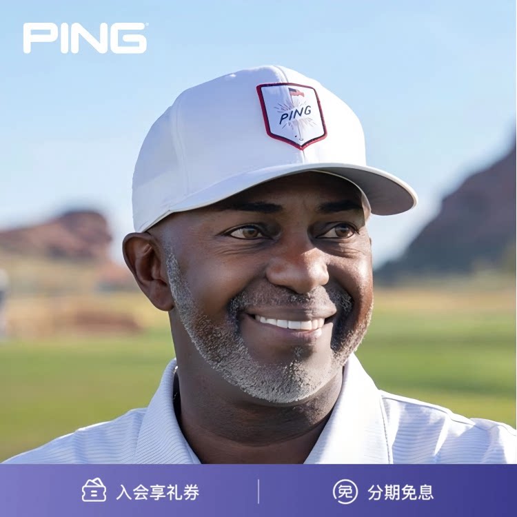 PING【官方正品】 高尔夫球帽有顶可调节舒适透气户外男士