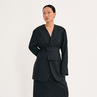 VERSELET短诗 2026春季新品 Paloma 波点植绒可拆卸工具袋西装