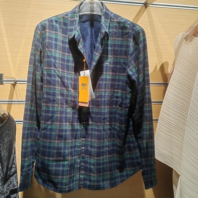 威鹏25秋季显瘦百搭全棉磨毛加绒加厚格子印花女休闲衬衫H44006