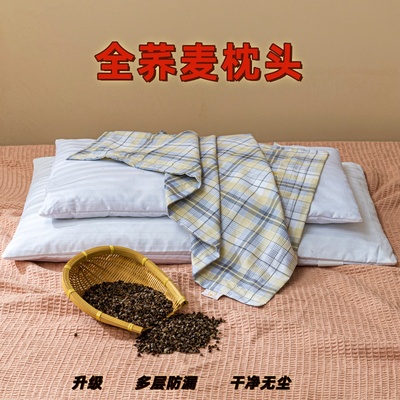 荞麦枕头枕芯儿童护颈椎助睡眠枕专用成人家用荞麦壳硬枕芯带枕套