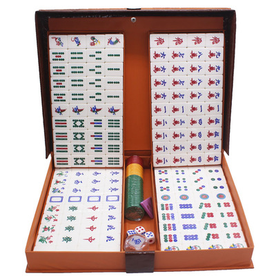 160张水晶麻将牌 新加坡版带四动物 飞 人头 麻将牌 亚克力麻将