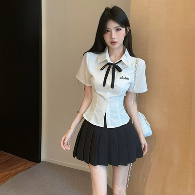 足浴技师工作服2026新款年轻款jk制服套装学院风辣妹减衬衫百褶裙