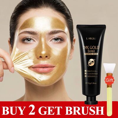 24K Gold Snail Collagen Peel Off Mask Reduce Blackheads Deep