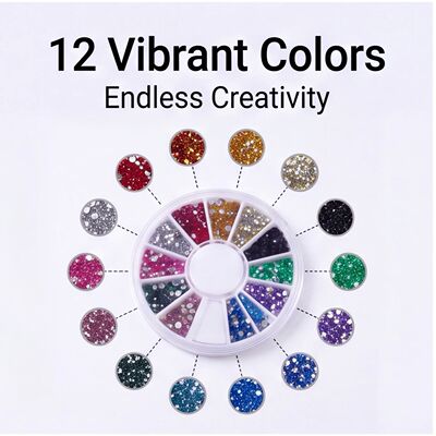 Art Decoration Kit with 12 Vivid Rhinestone Colors, Ergonomi