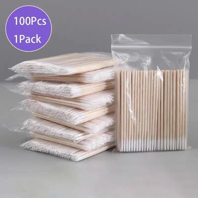100-500Pcs Nails Wood Cotton Swab Clean Sticks Bud Tip Woode