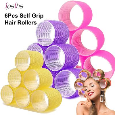 6pcs Self Grip Hair Rollers No Heat Hair Curlers Heatless Cu