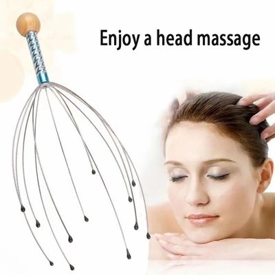 1Pc/2Pcs Handheld Head Massager Stainless Steel Engraved Hea