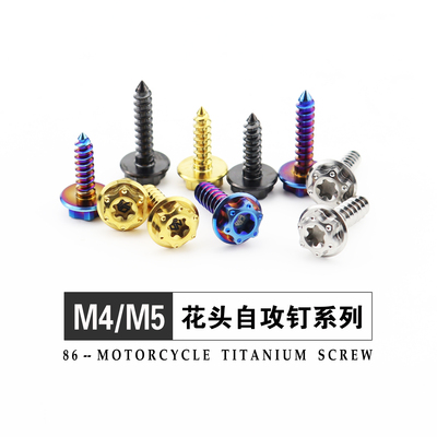 钛合金内梅花外六角自攻丝M4/M5x15/20摩托电动车外壳T25板牙螺钉