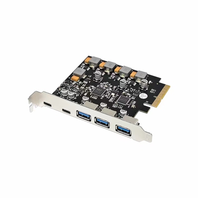 PCIe x4 ASM3142 USB3.1 type-c usb3.0工控级扩展卡3A2C 免 供电