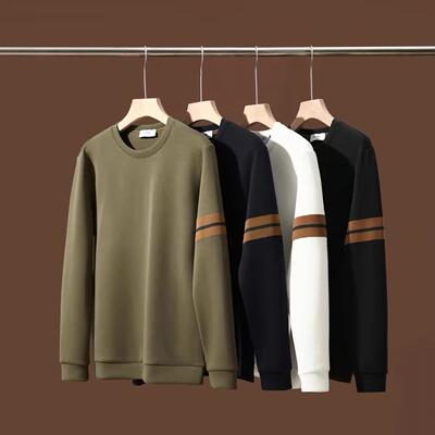 Z系同款意式奢华2024春秋季新款空气层圆领卫衣男宽松打底衫9250