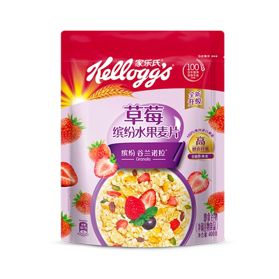 家乐氏营养早餐即食代餐食品谷物饱腹谷兰诺拉缤纷水果坚果燕麦片