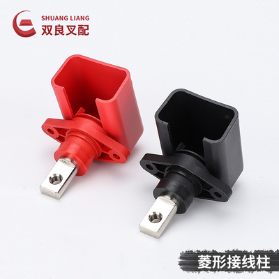 全铜柱体50A150A300A菱形穿墙式接线柱储能柜锂电池平方接线端子