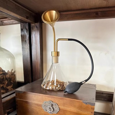 水疗会所选香装置玻璃闻香器黄铜闻香仪白酒精油香水咖啡豆闻香