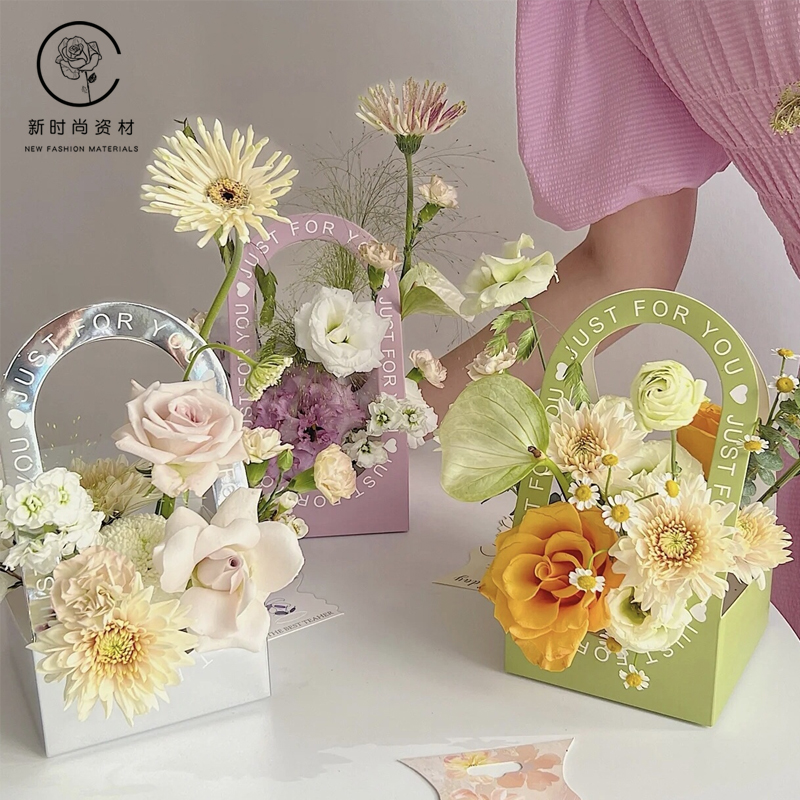 母亲节原创简约设计迷你手提鲜花花盒高级礼品盒插花盒520通用款_虎窝淘