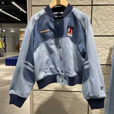 女子宽松运动休闲牛仔外套