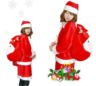 高档圣诞女孩衣裙三件套装（成人）/圣诞服装kids costume party