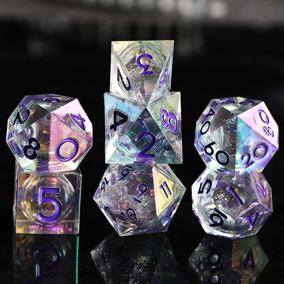 电镀炫彩跑团COC骰子树脂7粒色子