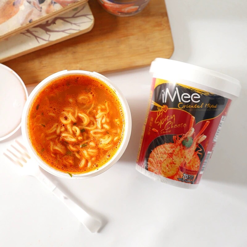 泰国进口艾米iMee辣芝士奶油海鲜味方便面宿舍杯面速食面70g/杯