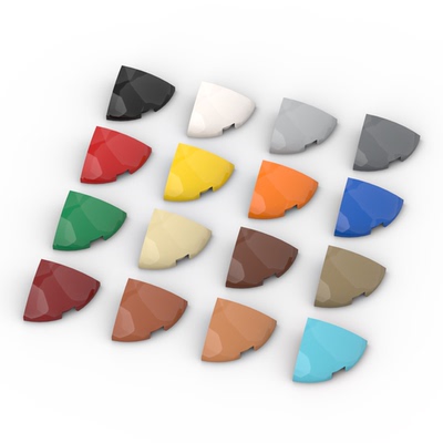 小颗粒积木MOC 5852 2x2 1/4圆 弧形光面板 拼装玩具零配件DIY