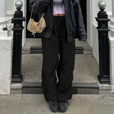 跨境外贸欧美辣妹工装风低腰宽松