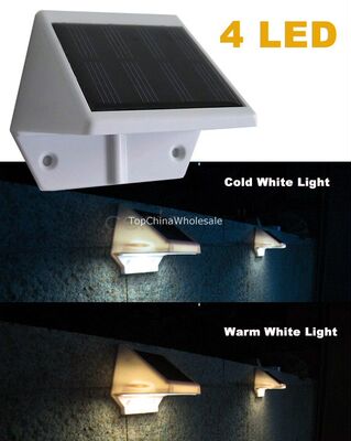 Solar Power Panel 4 LED Fence Gutter Light for Outdoor