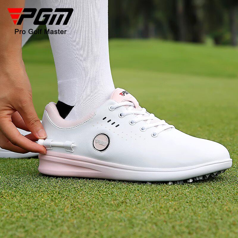 新潮PGM 高尔夫球鞋女士旋扣 golf运动女鞋防水超纤防滑轻便鞋钉