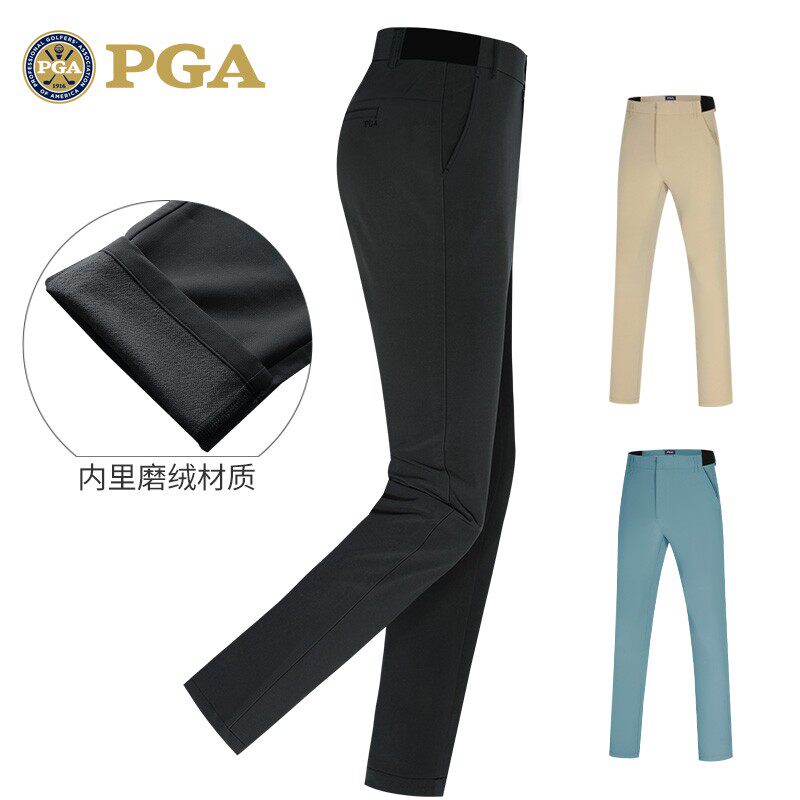 PGA 加薄绒厚款 高尔夫裤子 男士防水长裤 秋冬运动球裤 舒适保暖