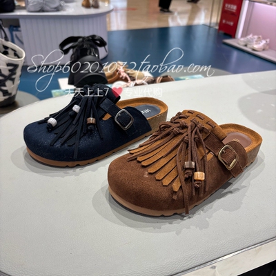 真美诗2025春季女鞋复流苏勃肯鞋