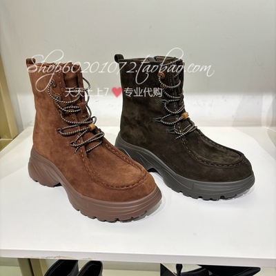 真美诗2025冬季女靴袋鼠鞋马丁靴