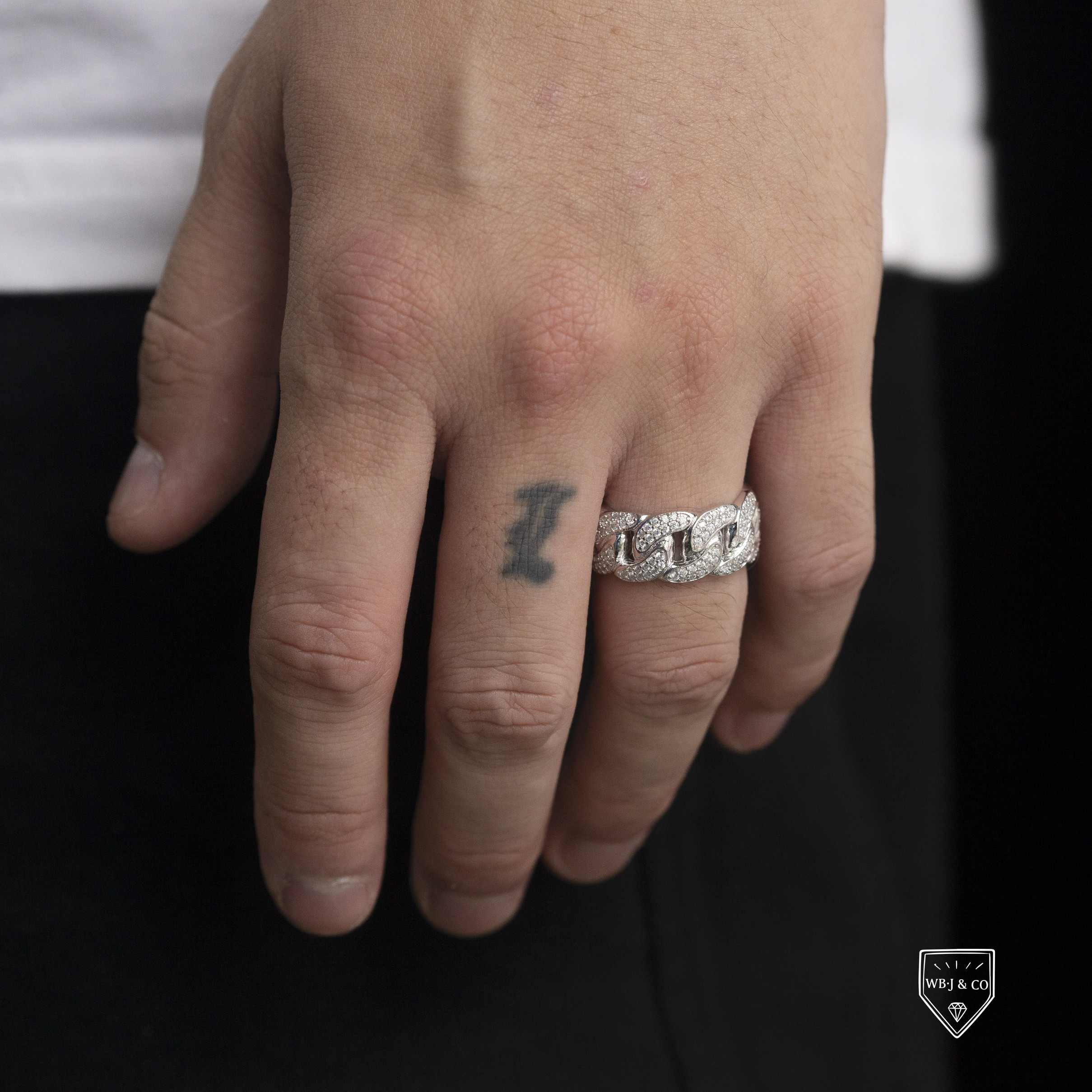 WBJ定制珠宝满镶嵌古巴戒指S925银镀金纯银 cuba ring hiphop_虎窝淘