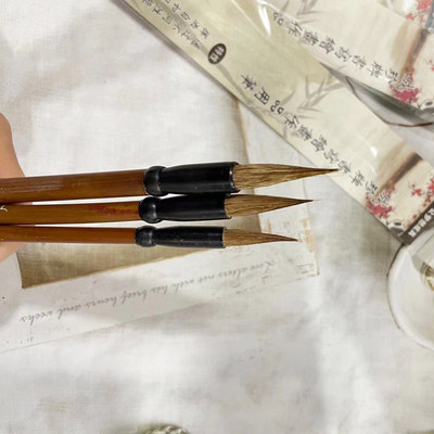 成珍大中小狼豪毛笔善琏湖毛笔竹杆学生练书法笔练毛笔字初学者