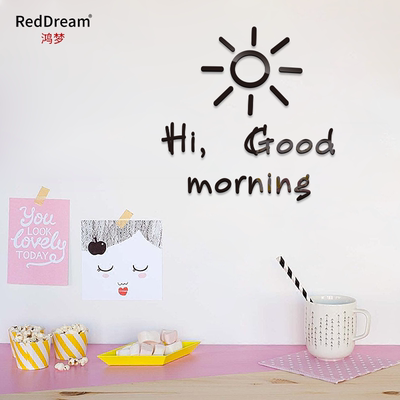 英文ins可爱风亚克力墙贴