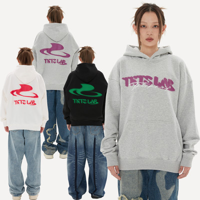 TKTS飞盘虚拟字母情侣款连帽卫衣