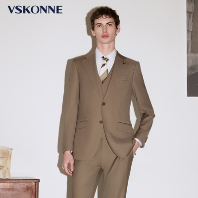 VSKONNE威斯康尼套西服男春意大利VBC100%羊毛老钱通勤面试西装