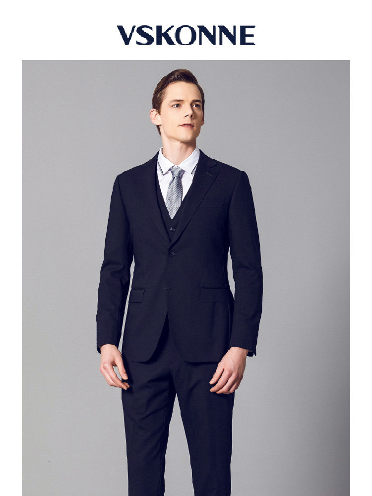 VSKONNE/威斯康尼男装春季男士意大利进口VBC羊毛面料小西服外套