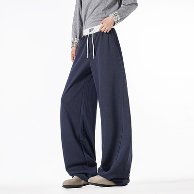 B347-W212-P45-控价78 340克马家弯刀裤腰头拼色卫裤