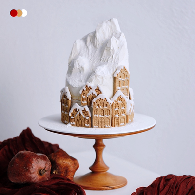 BITEOLOGY【圣诞小镇】新款加高生日蛋糕北京上海同城配送C271