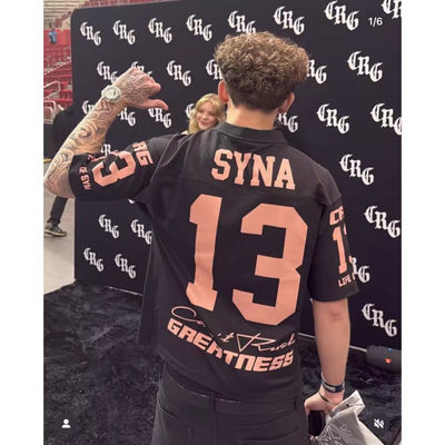 Synaworld夏季球衣短袖T恤联名款欧美明星同款嘻哈说唱Cench宽松