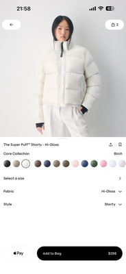 aritzia加拿大女短款连帽加厚鹅绒800蓬羽绒服亮面四格Ruby同款