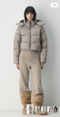 aritzia加拿大正品女士修身短款连帽羽绒服短款雾面800蓬