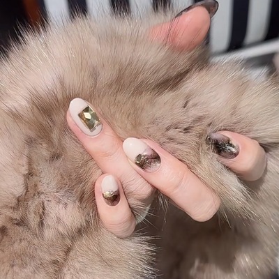 【墨染】全华钻新中式水墨晕染美甲简约高级感冷淡风国风穿戴甲